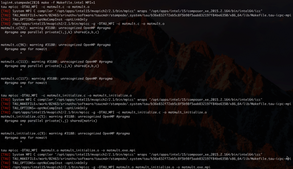 Tau Commander Tutorial: Example 1: MPI Only – ParaTools, Inc.